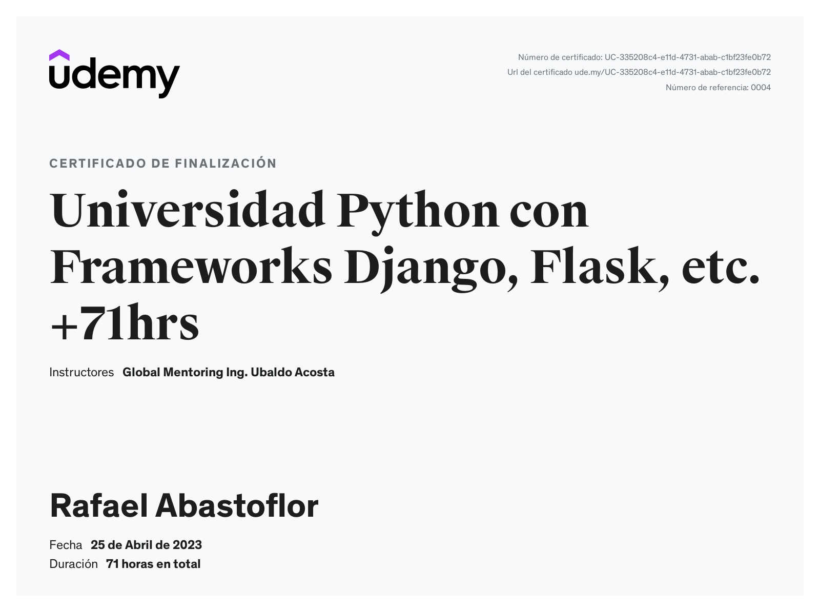 Rafael Abastoflor G. Rafael Abastoflor G.